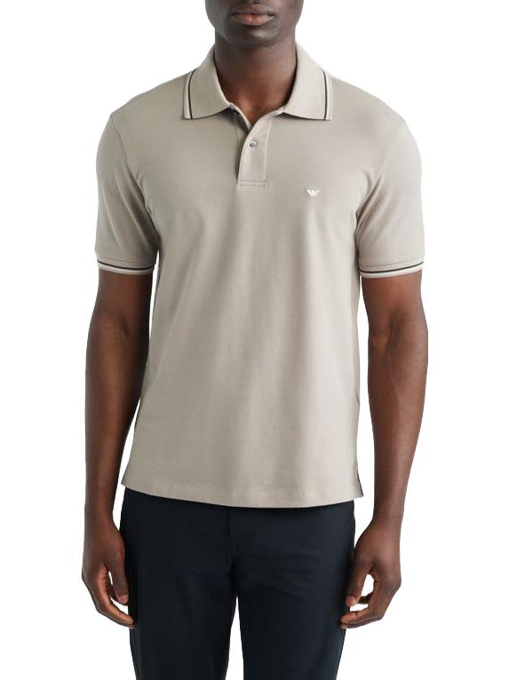 EMPORIO ARMANI tipped cotton polo shirt